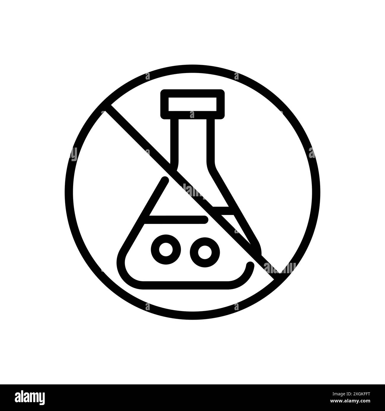 Chemical free icon logo sign vector outline in black and white color ...
