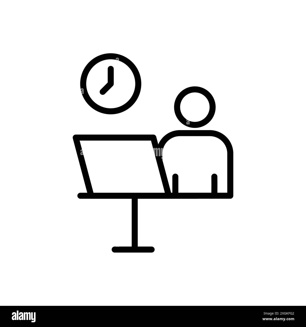 flexible schedule work icon logo sign vector outline in black and white ...