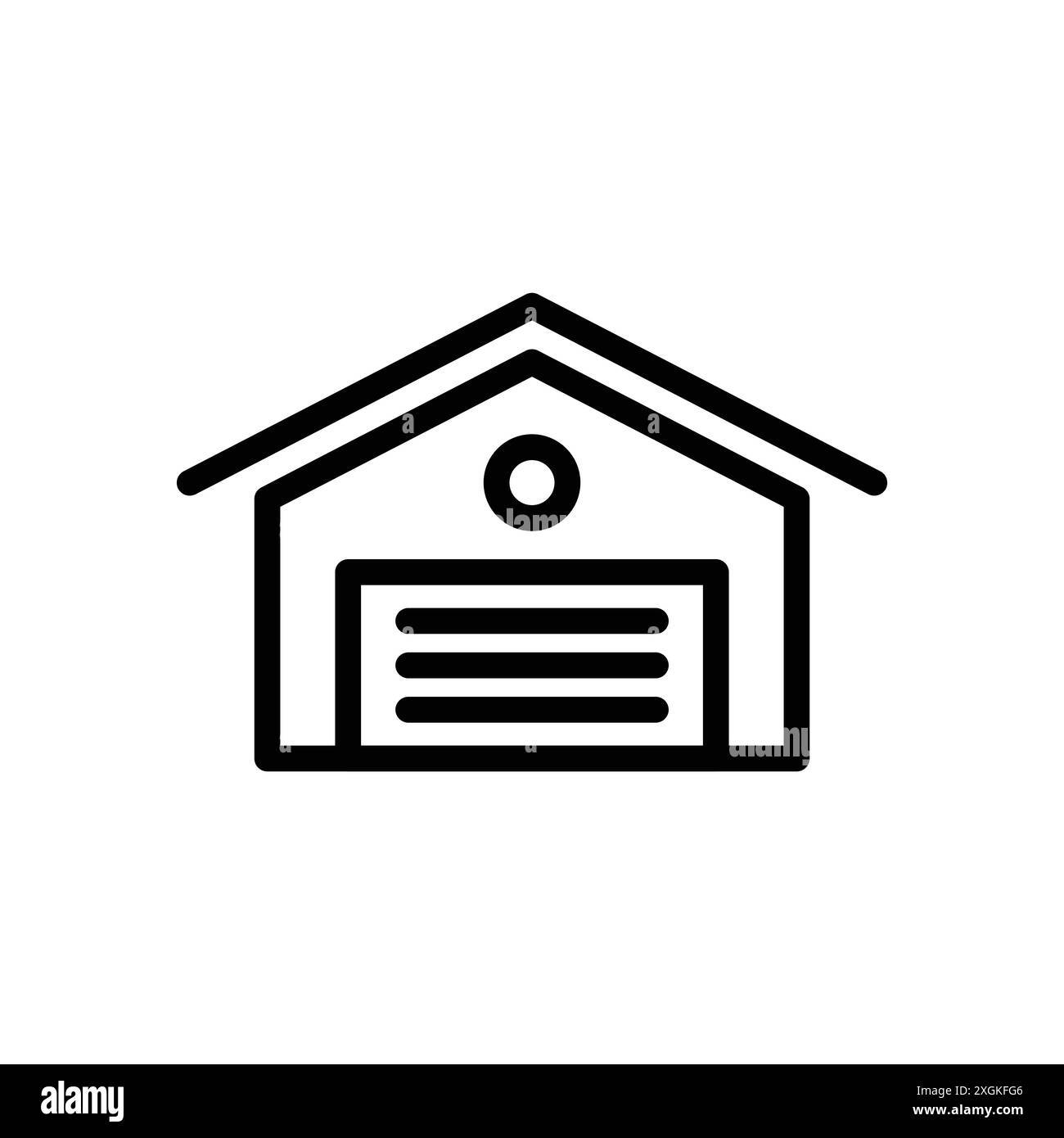 Garage icon logo sign vector outline in black and white color Stock ...