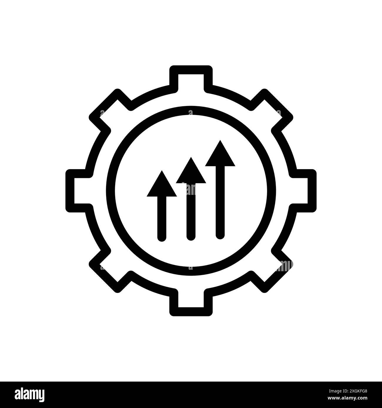 Improvement icon logo sign vector outline in black and white color ...