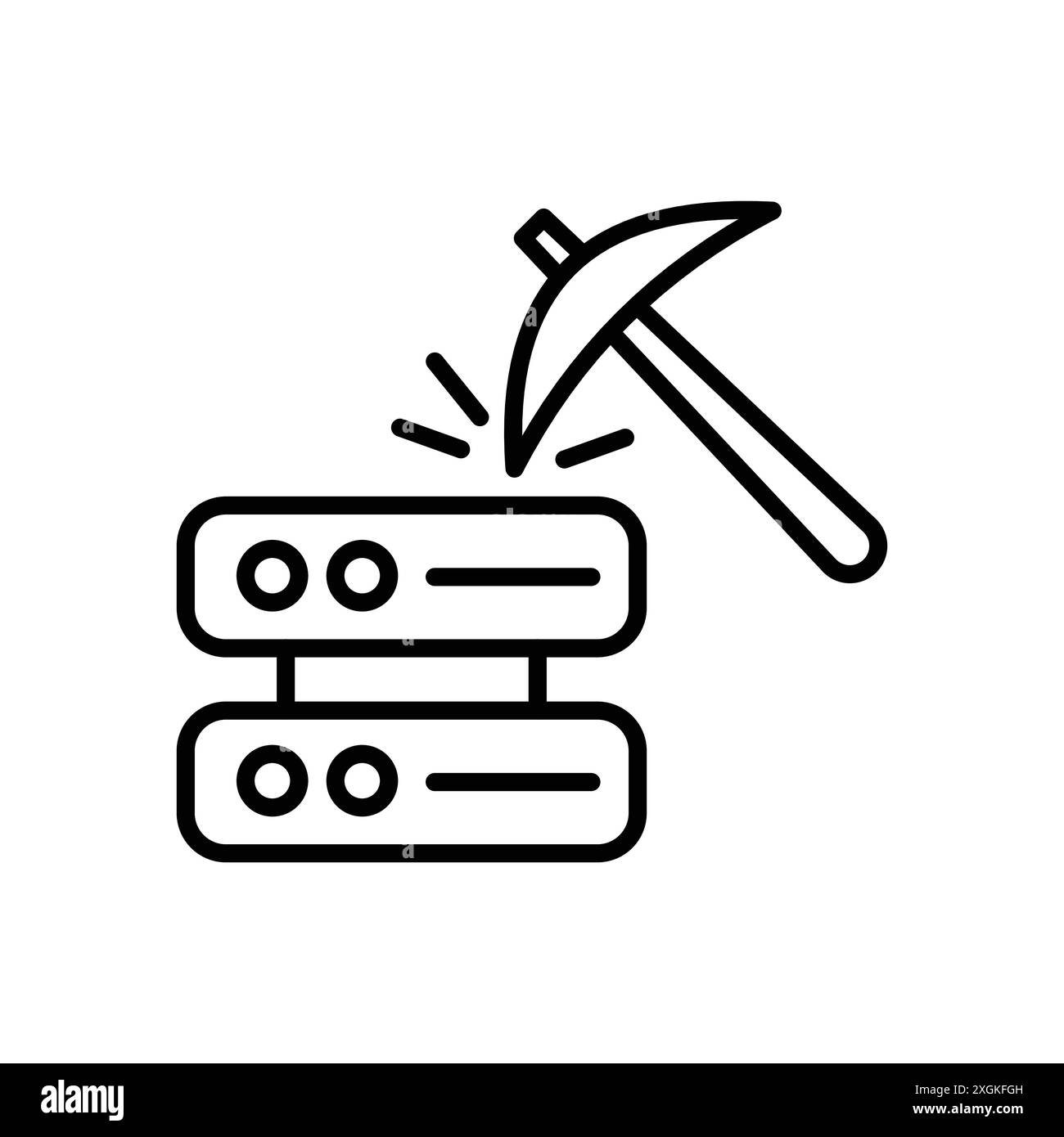 data mining icon logo sign vector outline in black and white color ...