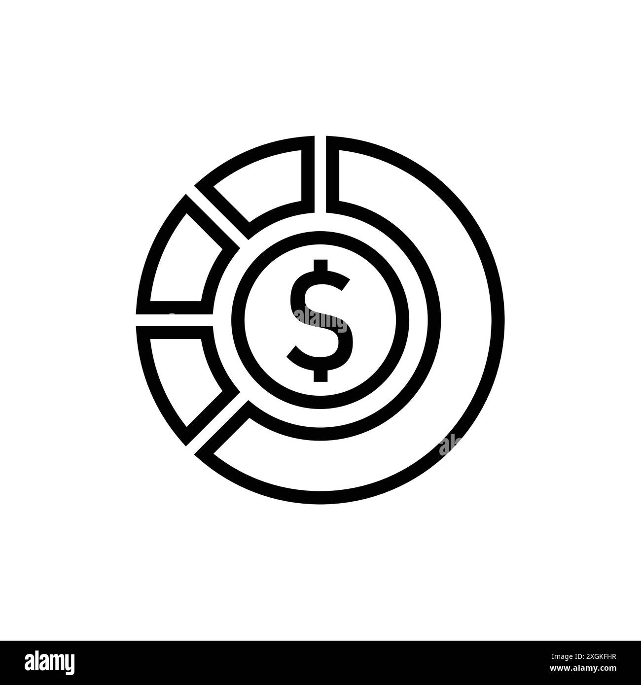 Asset Allocation icon logo sign vector outline in black and white color ...