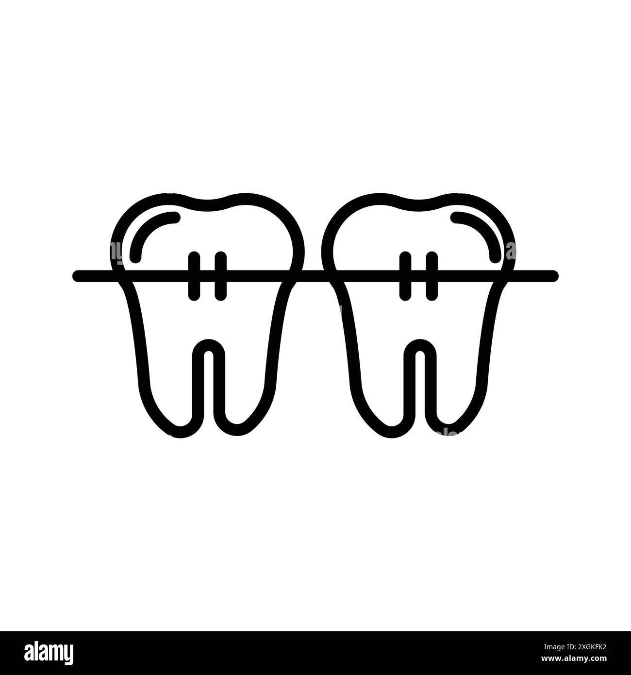 Braces icon logo sign vector outline in black and white color Stock ...
