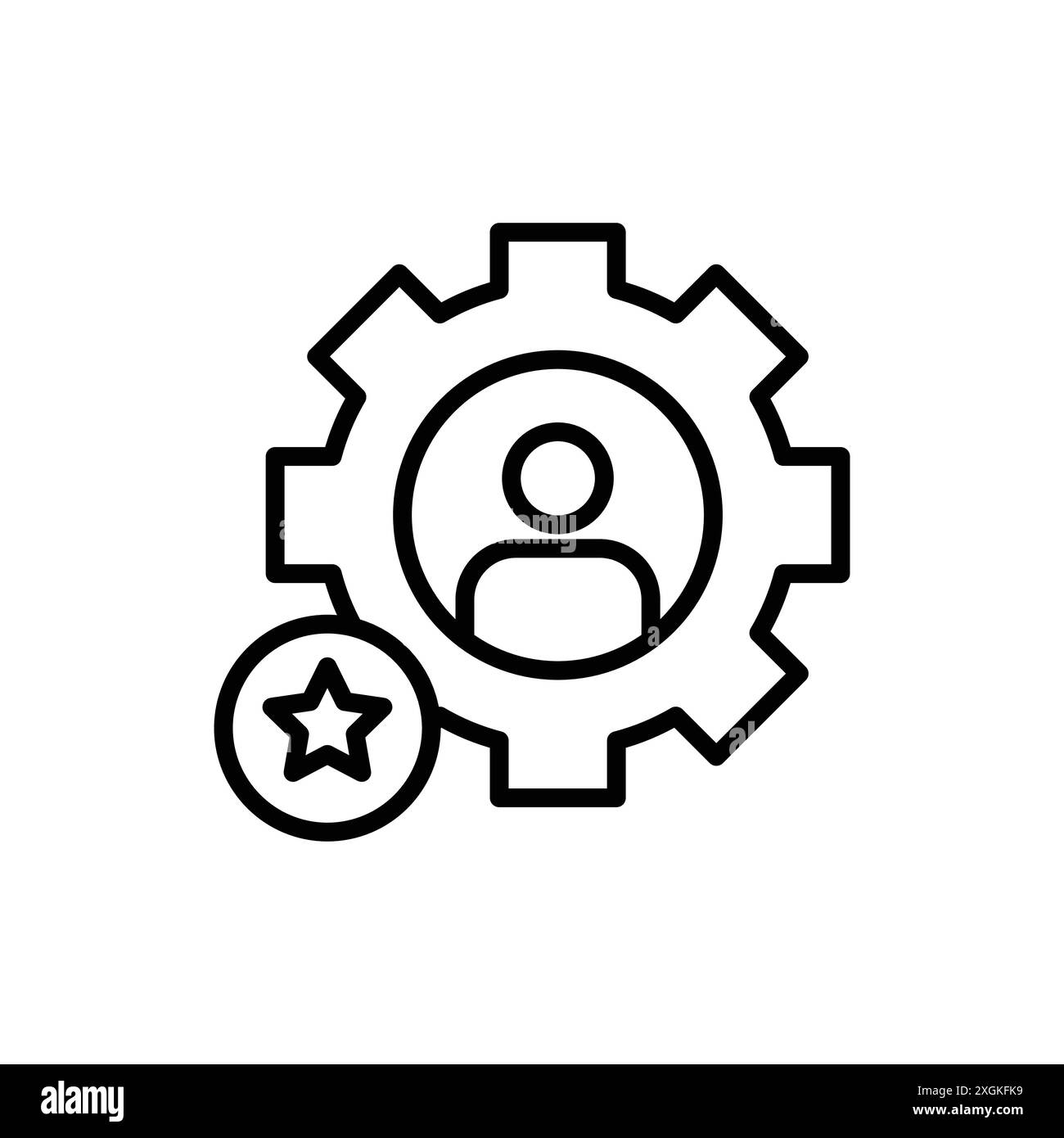 Employee skills icon logo sign vector outline in black and white color ...