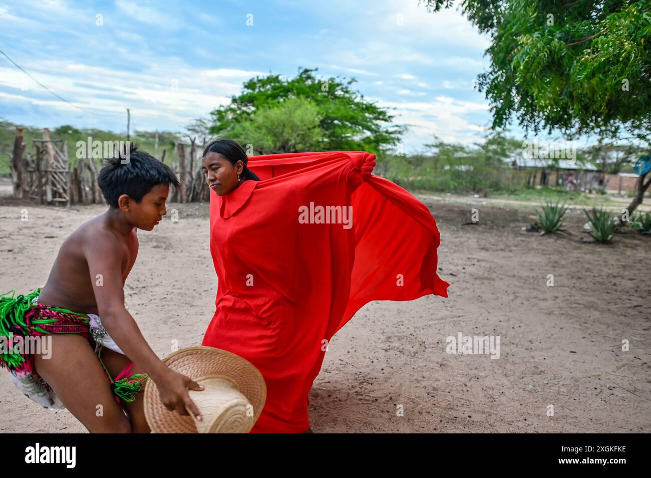 Wayuu performers gracefully execute the traditional Yonna dance, a ...