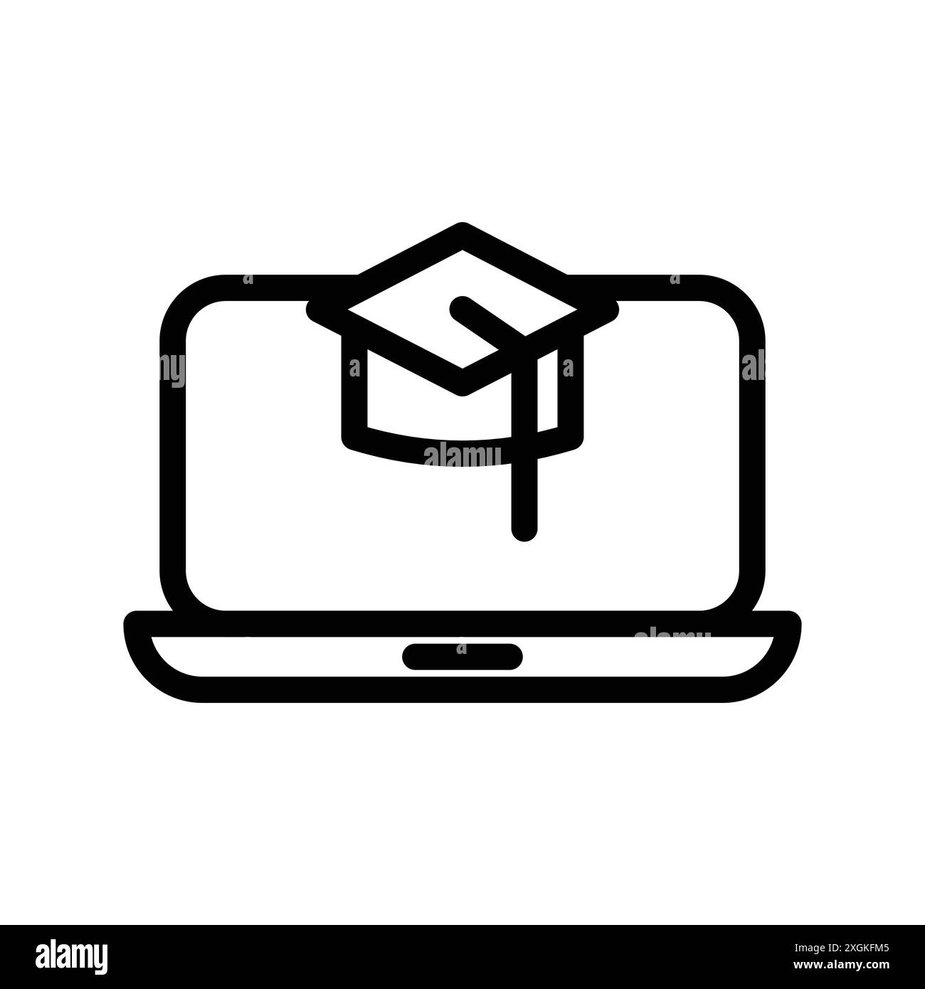 E learning icon logo sign vector outline in black and white color Stock ...