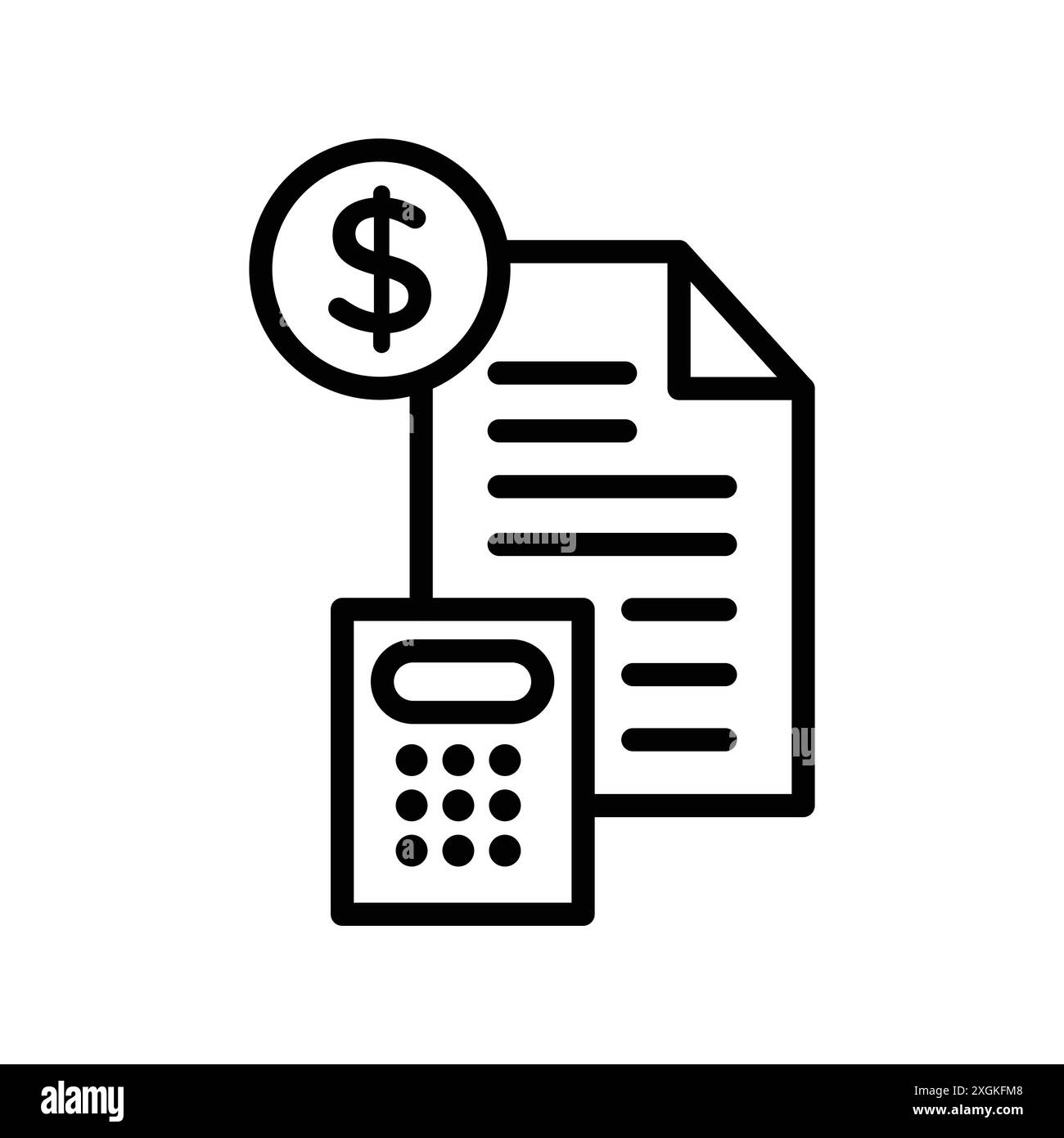 Budget Accounting Icon logo sign vector outline in black and white ...