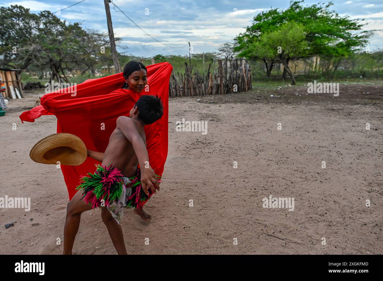 Wayuu performers gracefully execute the traditional Yonna dance, a ...