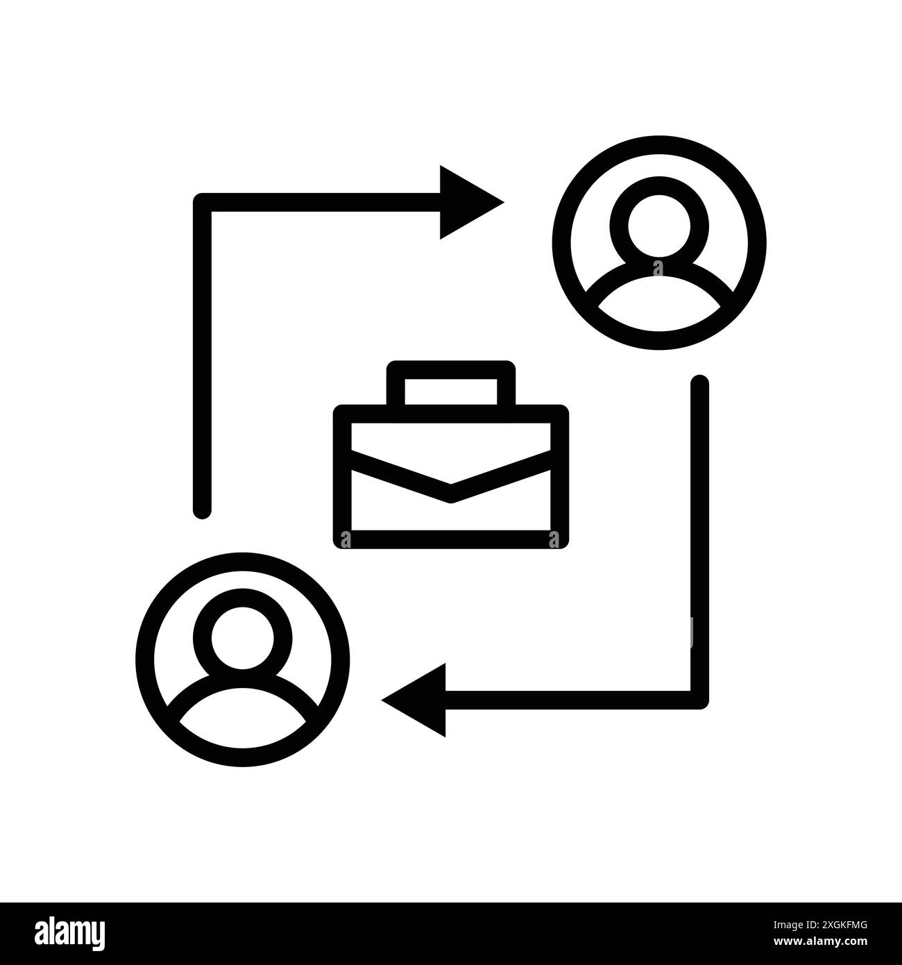 Co working icon logo sign vector outline in black and white color Stock ...