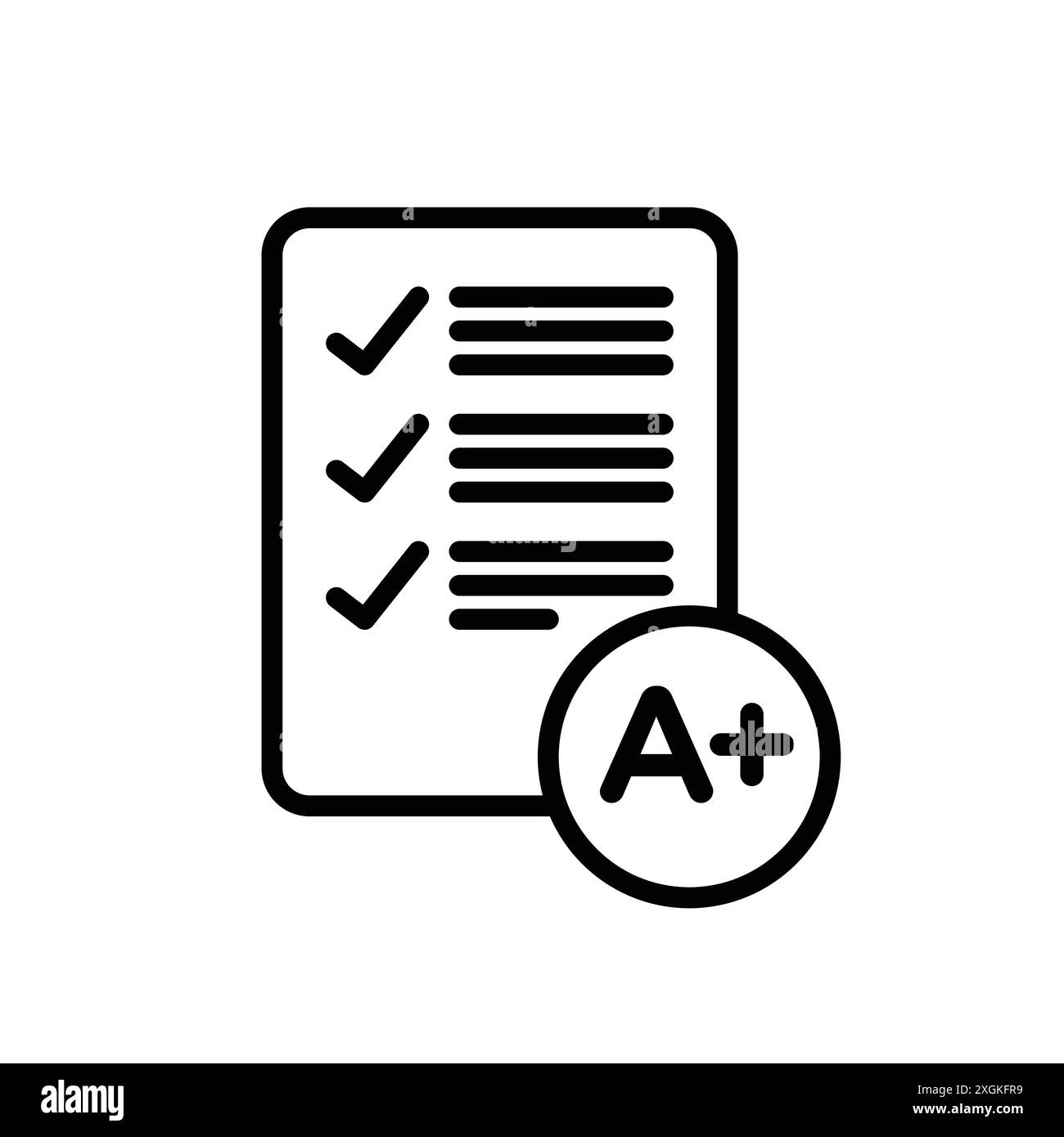 Grades icon logo sign vector outline in black and white color Stock ...