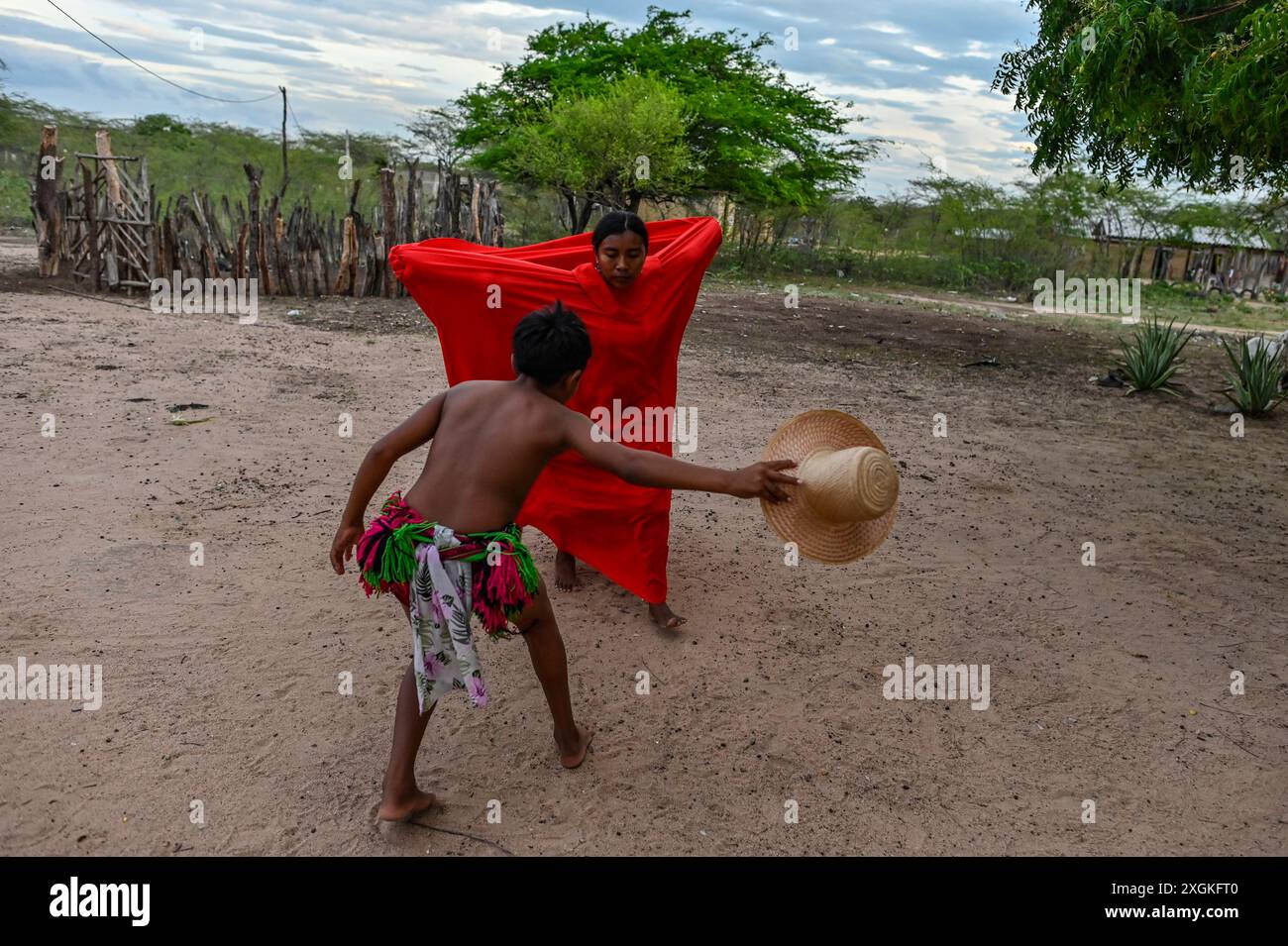 Wayuu performers gracefully execute the traditional Yonna dance, a ...