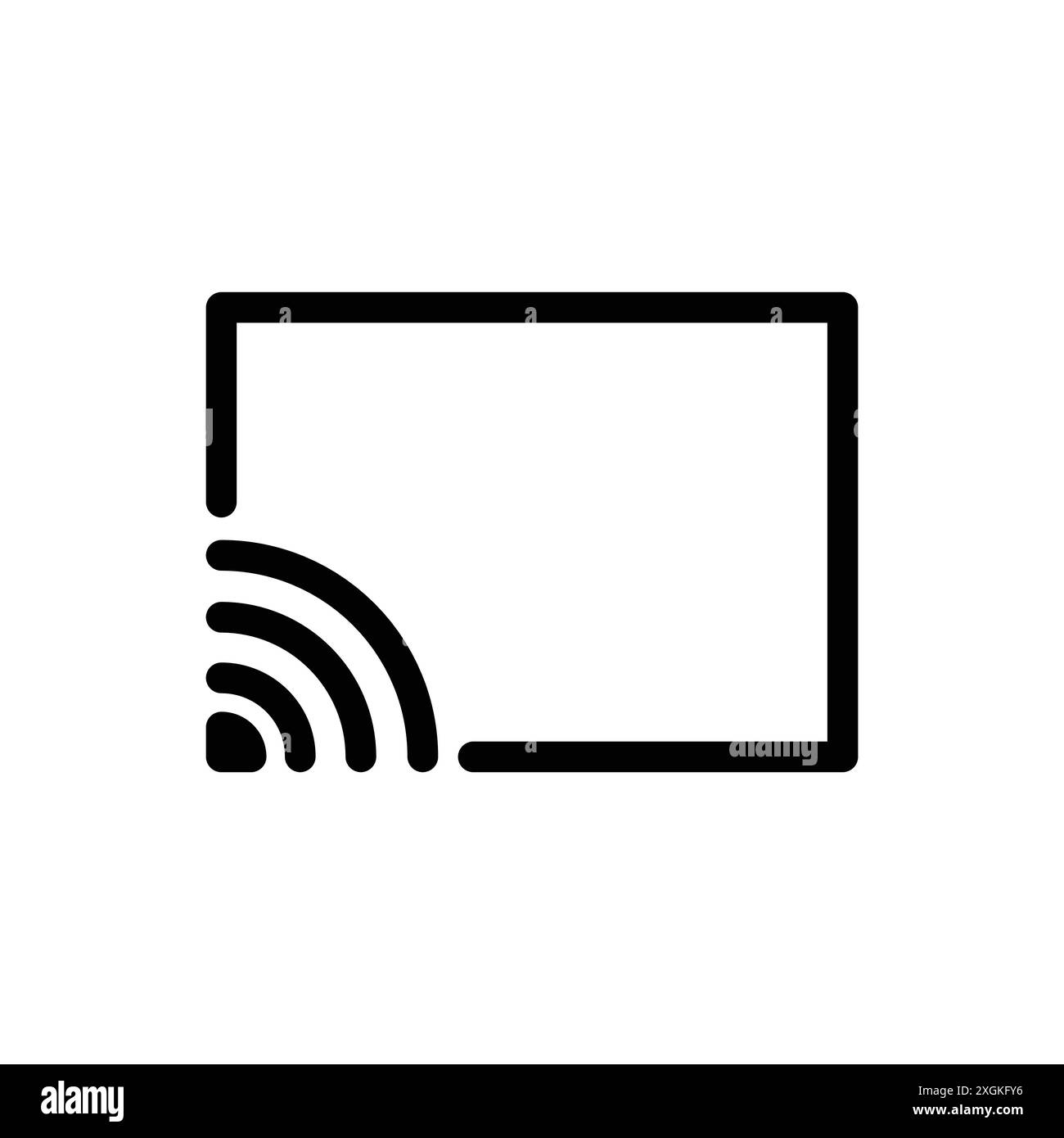 Screencast Icon logo sign vector outline in black and white color Stock Vector Image & Art - Alamy