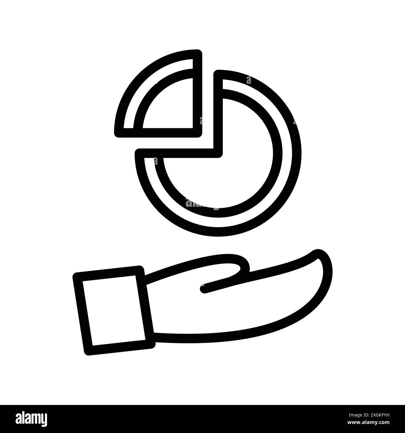 Contribution icon logo sign vector outline in black and white color ...