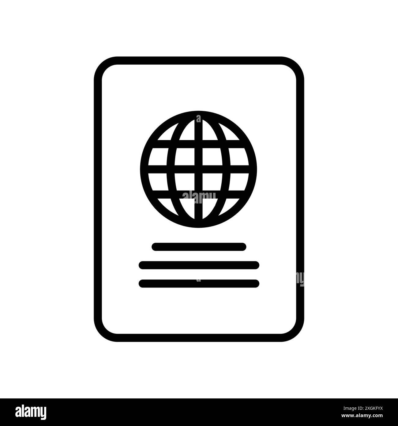Passport icon logo sign vector outline in black and white color Stock ...