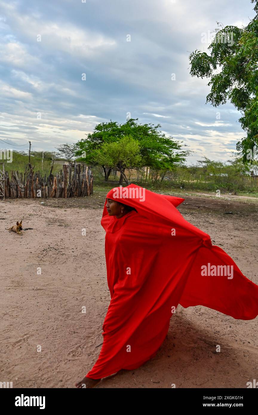 Wayuu performers gracefully execute the traditional Yonna dance, a ...