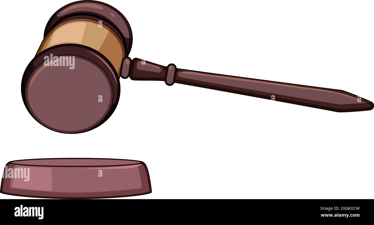 justice judge hammer cartoon vector illustration Stock Vector Image ...