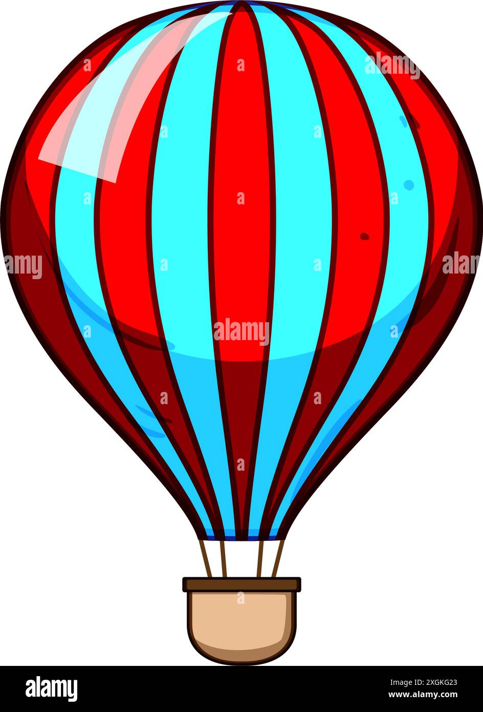 fly hot air balloon cartoon vector illustration Stock Vector Image ...