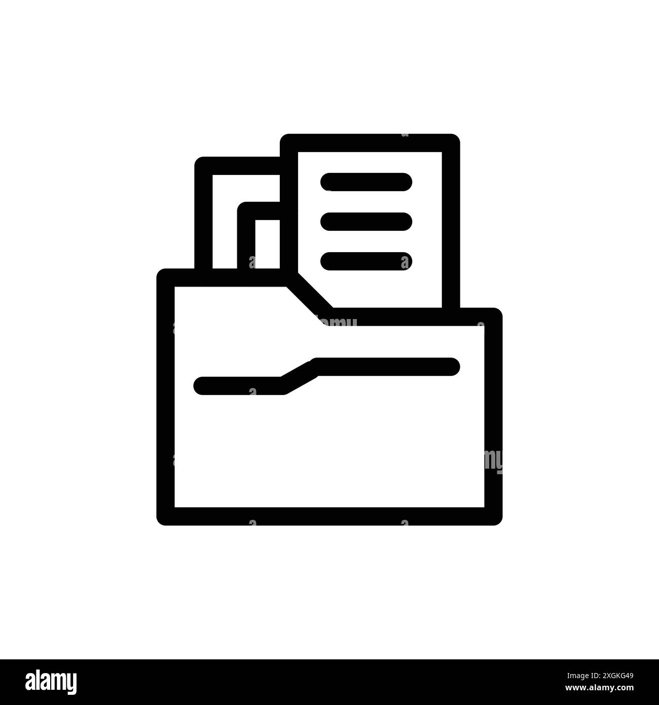 Portfolio icon logo sign vector outline in black and white color Stock ...