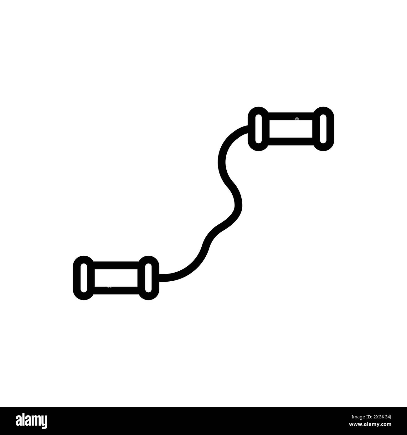 Jump Rope icon logo sign vector outline in black and white color Stock ...