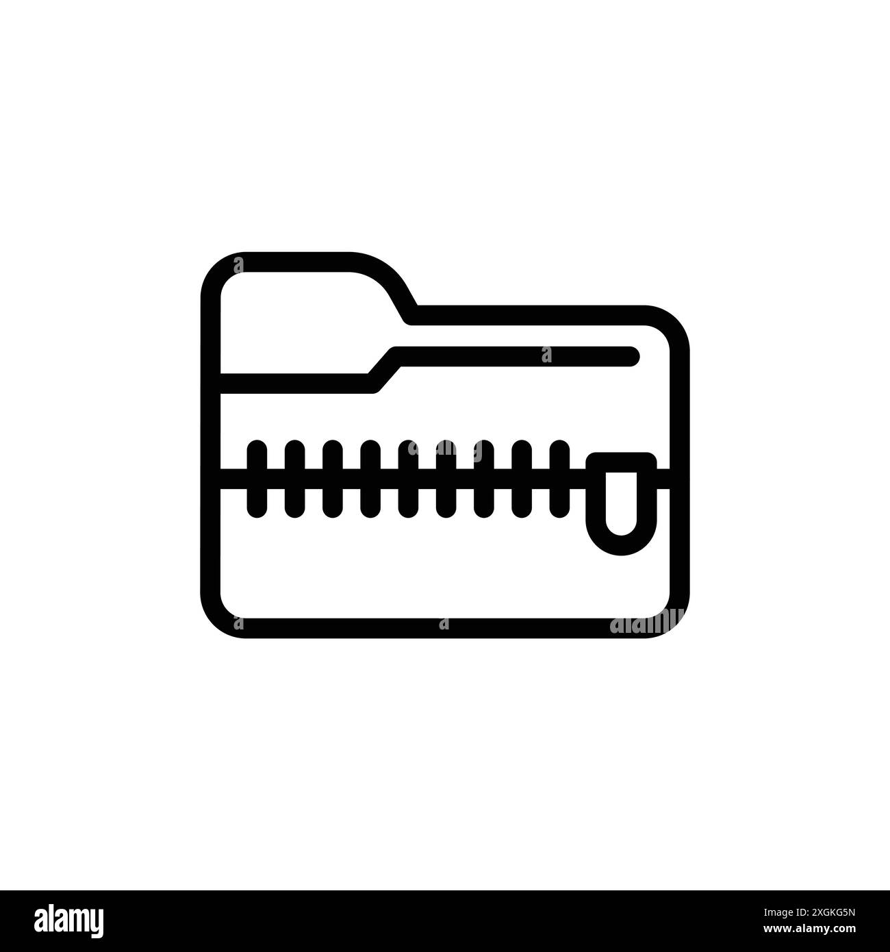 Zip folder icon logo sign vector outline in black and white color Stock ...