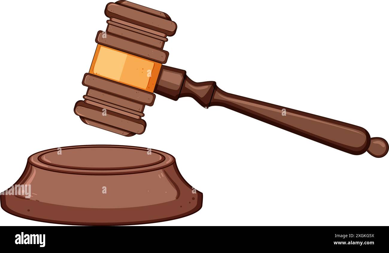 mallet judge hammer cartoon vector illustration Stock Vector Image ...