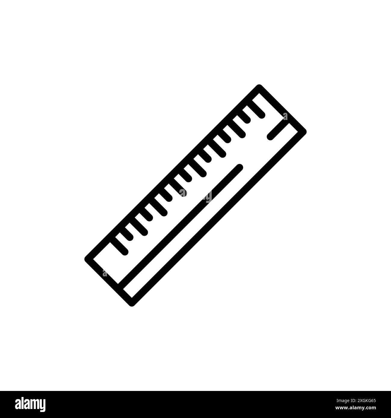 Ruler icon logo sign vector outline in black and white color Stock ...