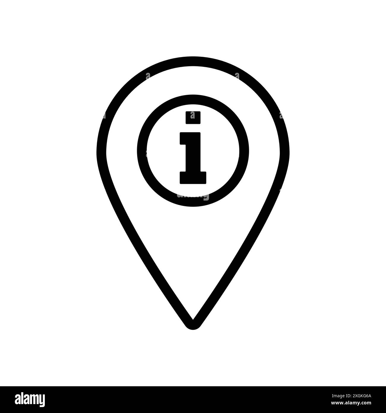 Map Pointer With Information Icon Logo Sign Vector Outline In Black And