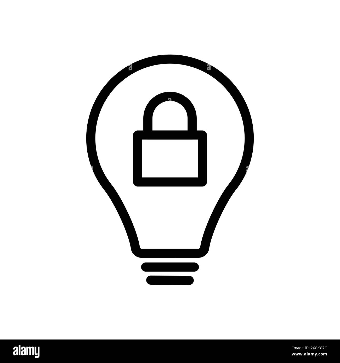 patented solution locked Icon logo sign vector outline in black and ...