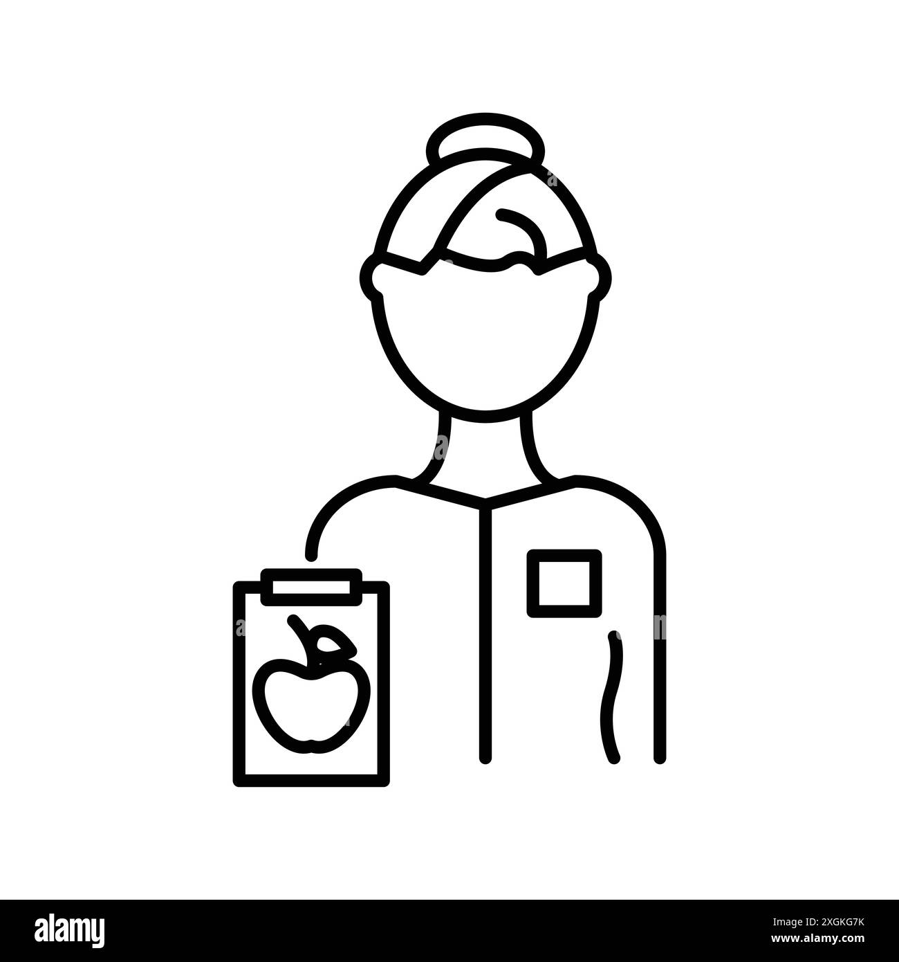Nutritionist color icon logo sign vector outline in black and white ...