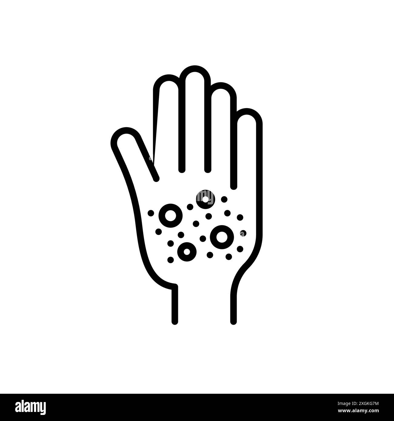 Rash hand icon logo sign vector outline in black and white color Stock ...