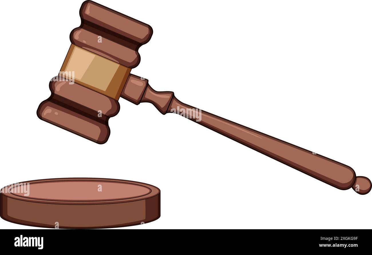 law judge hammer cartoon vector illustration Stock Vector Image & Art ...