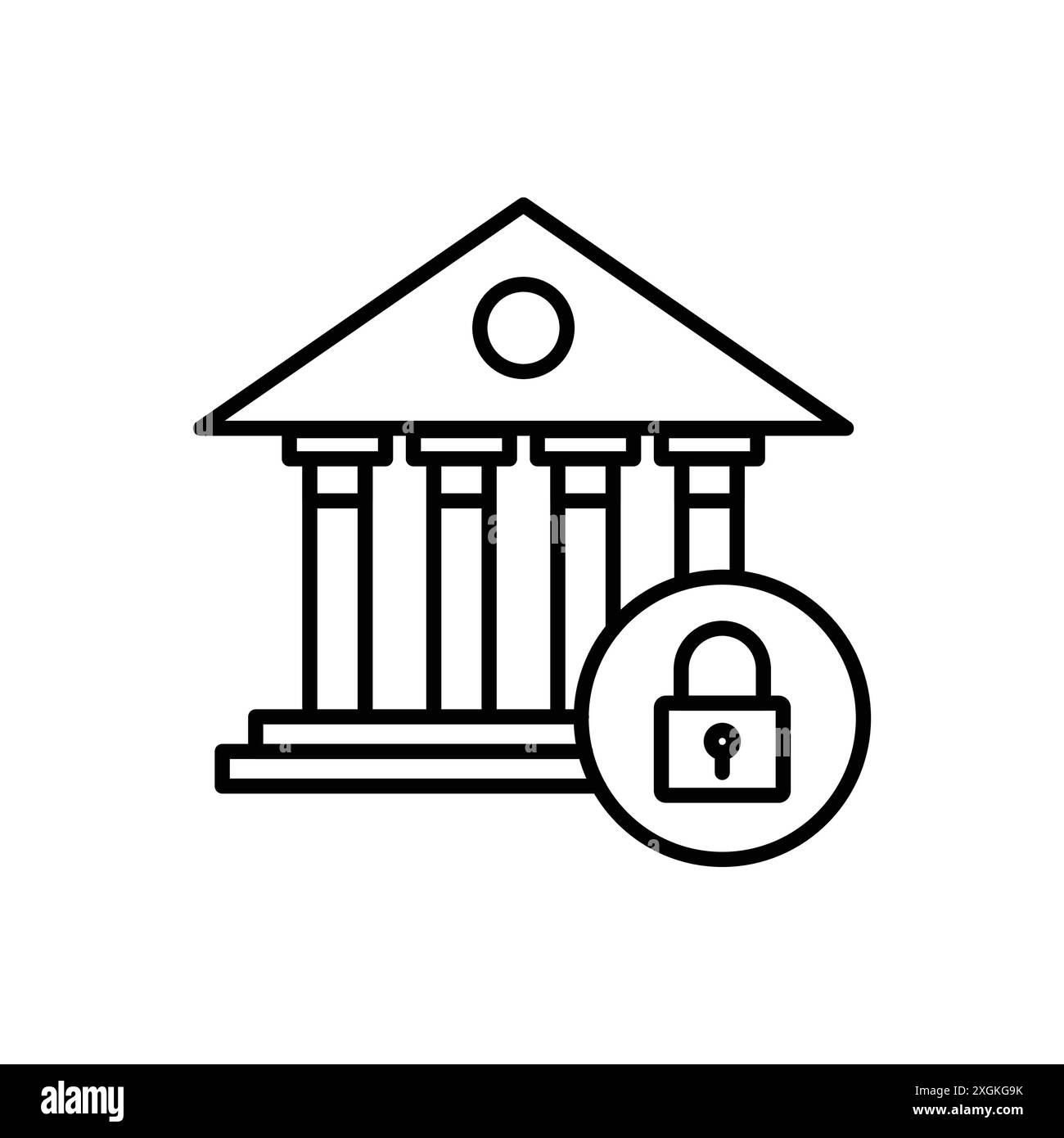 State Security icon logo sign vector outline in black and white color ...