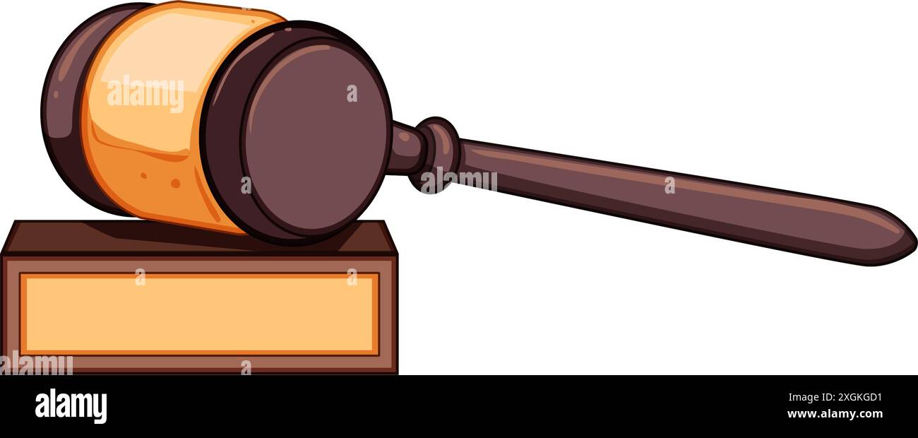 lawyer judge hammer cartoon vector illustration Stock Vector Image ...