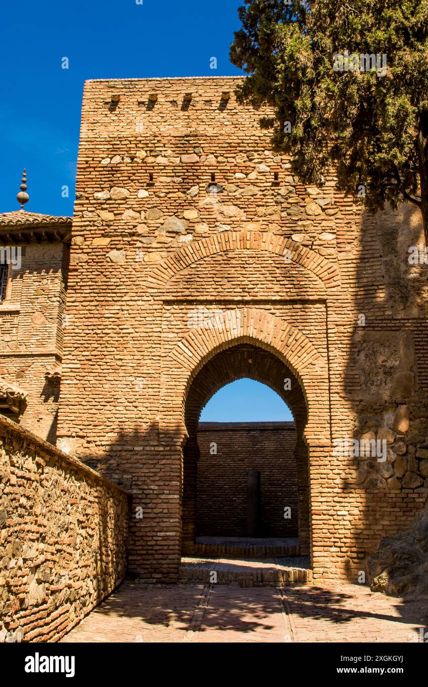 The Alcazaba and Castle of Gibralfaro on Mount Malaga above the old ...