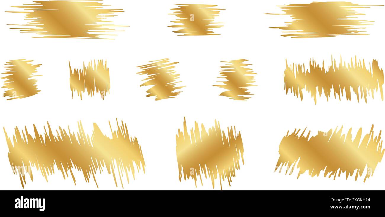 Golden scraped scratchcard textures. Collection of gold scratch card ...