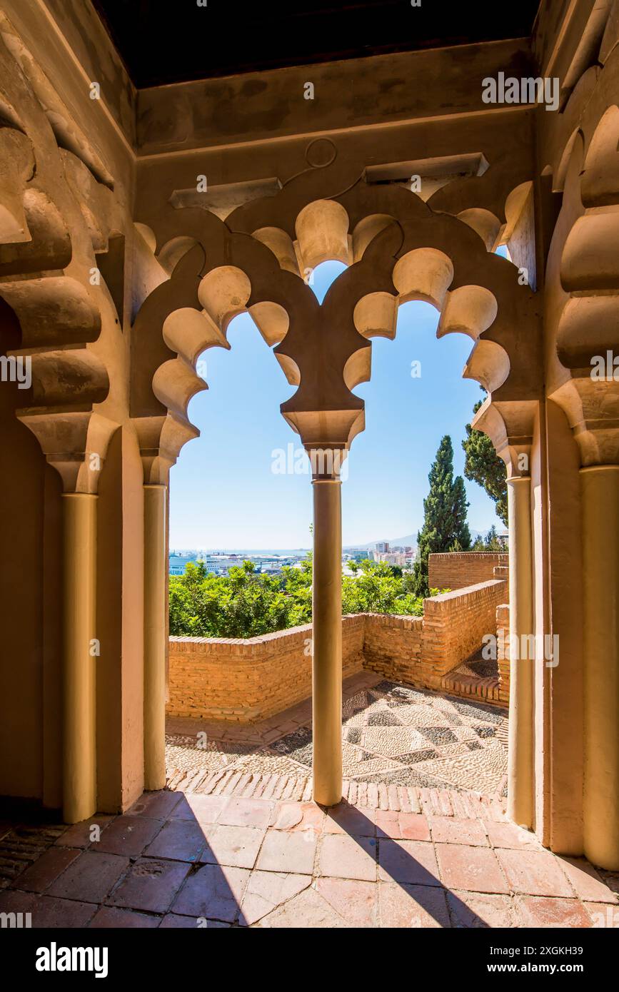 The Alcazaba and Castle of Gibralfaro on Mount Malaga above the old ...