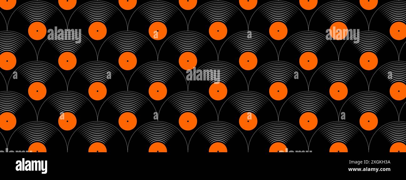 Vinyl discs seamless pattern. Repeating gramophone LP or long play ...