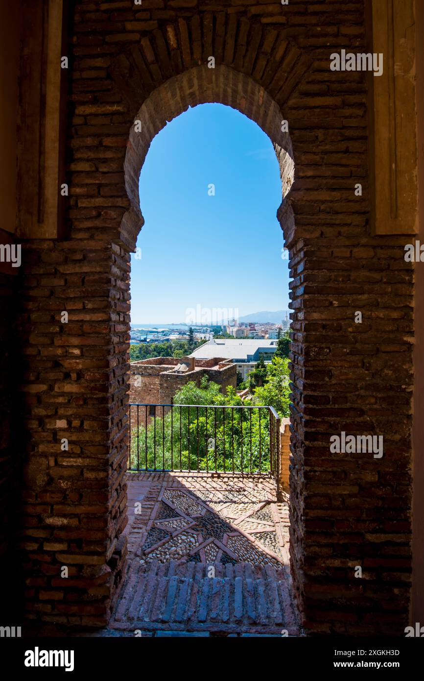 The Alcazaba and Castle of Gibralfaro on Mount Malaga above the old ...