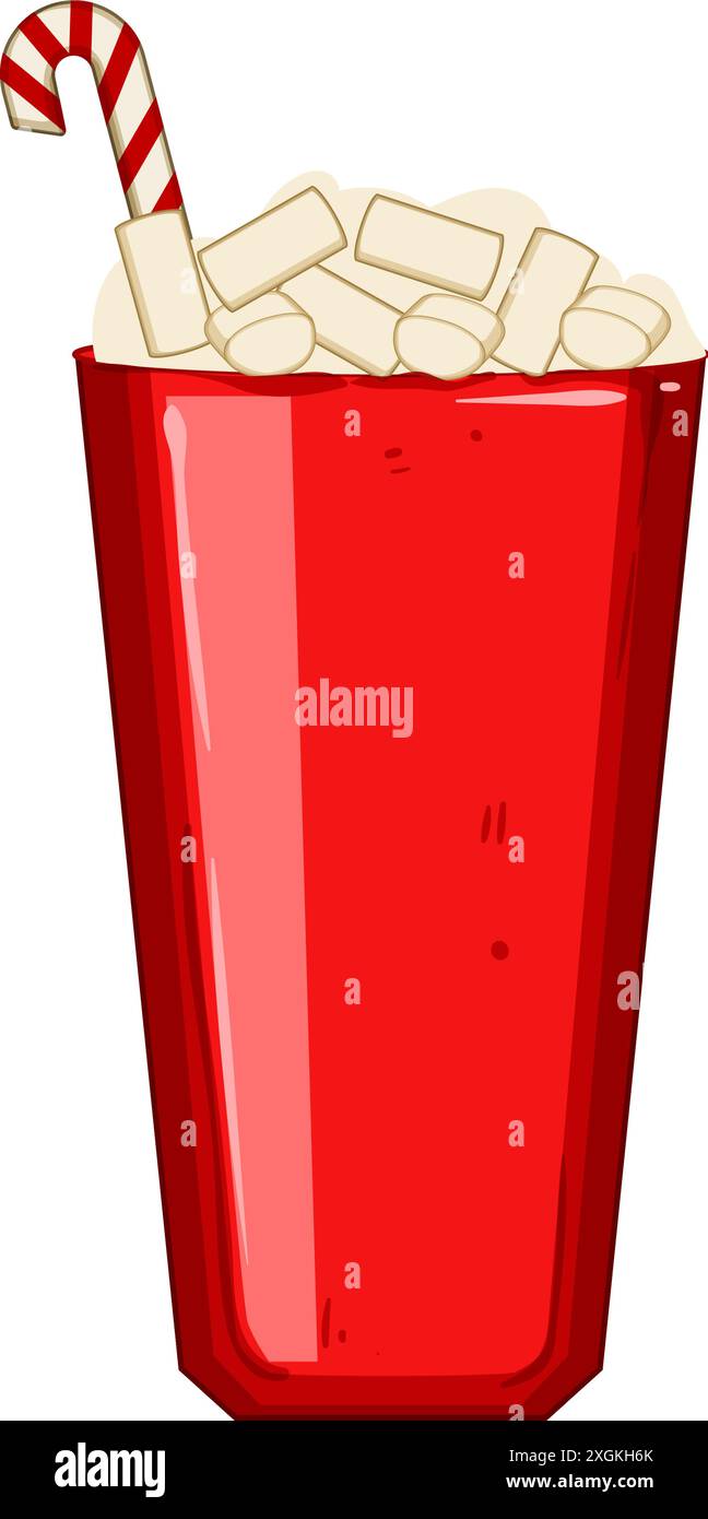 cocoa marshmallow cup cartoon vector illustration Stock Vector Image ...