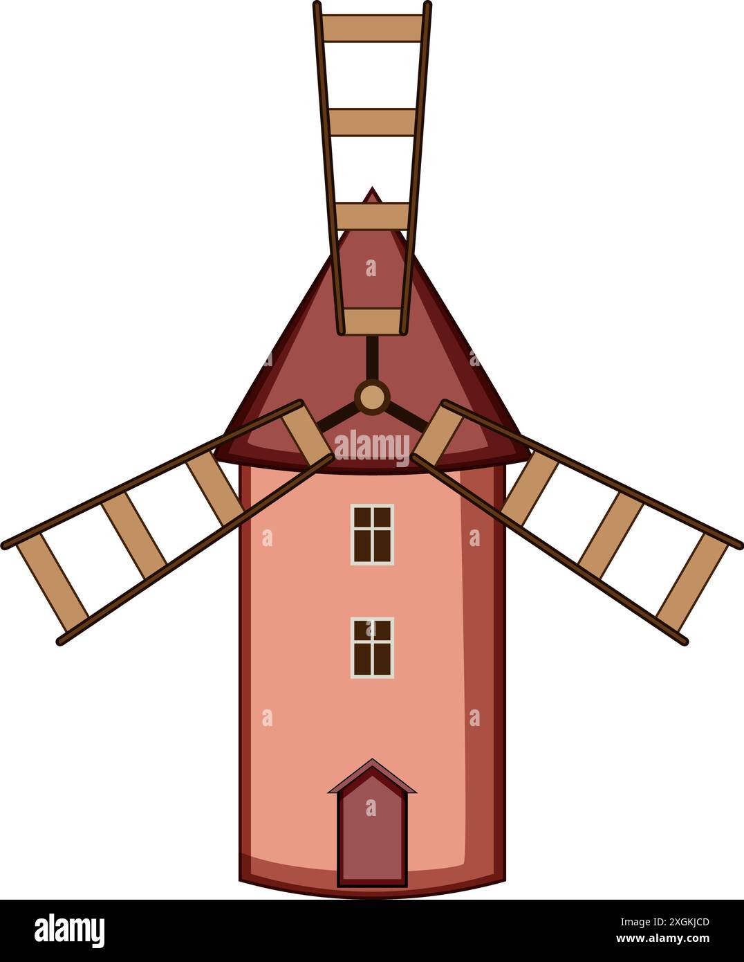 Illustration water wheel mill house hi-res stock photography and images ...