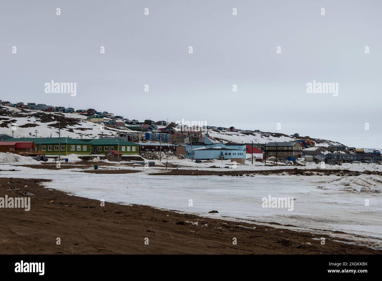 View of ice mounds on Frobisher Bay in Iqaluit, Nunavut, Canada Stock Photo - Alamy