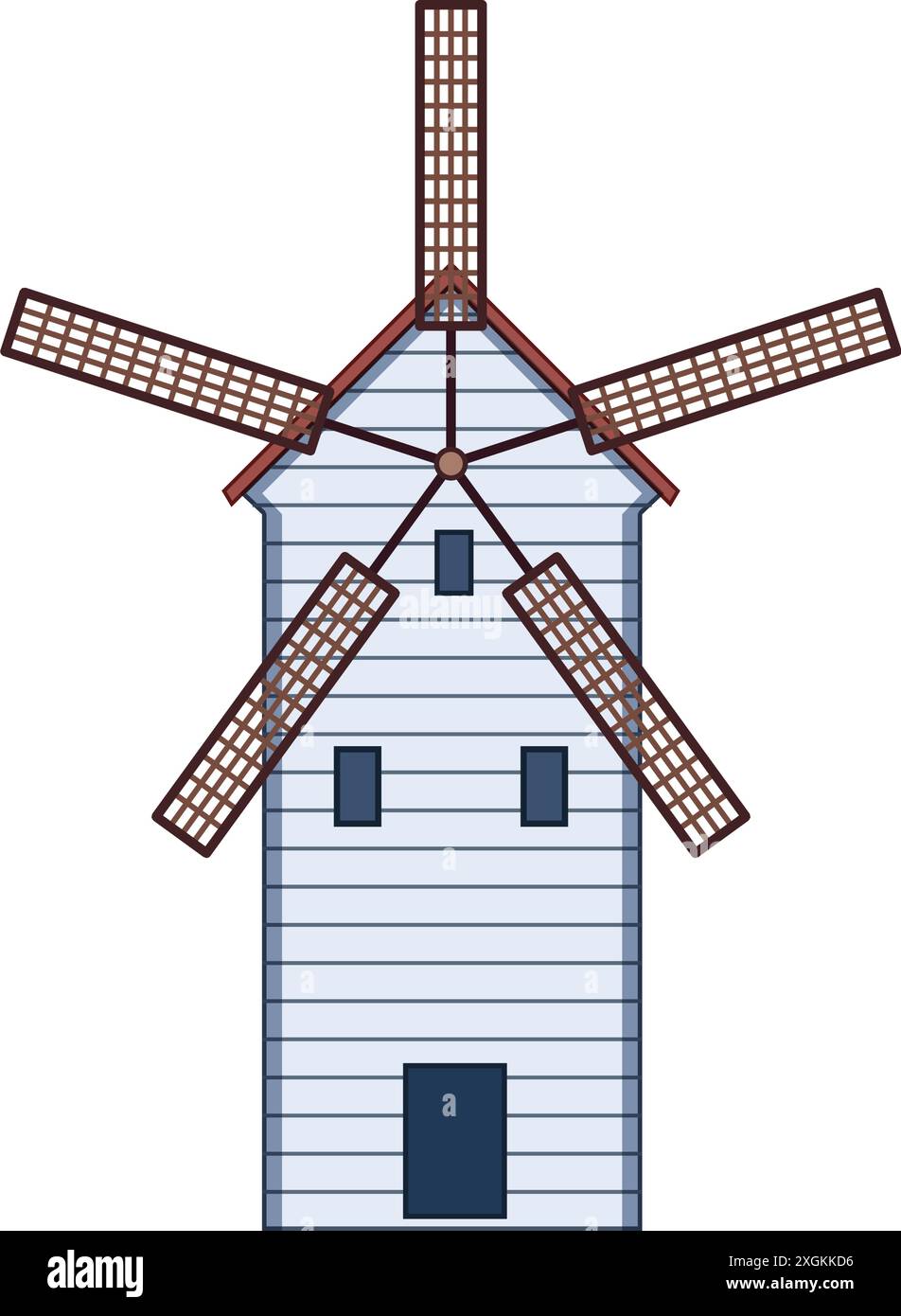 village mill farm cartoon vector illustration Stock Vector Image & Art ...