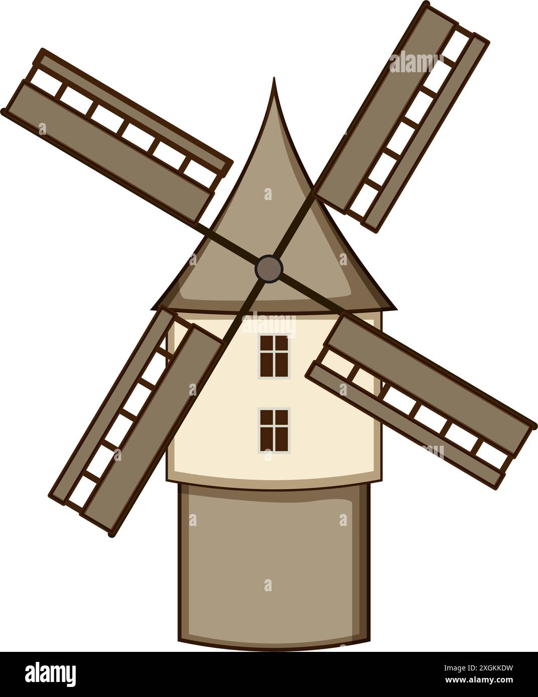 Illustration water wheel mill house hi-res stock photography and images ...