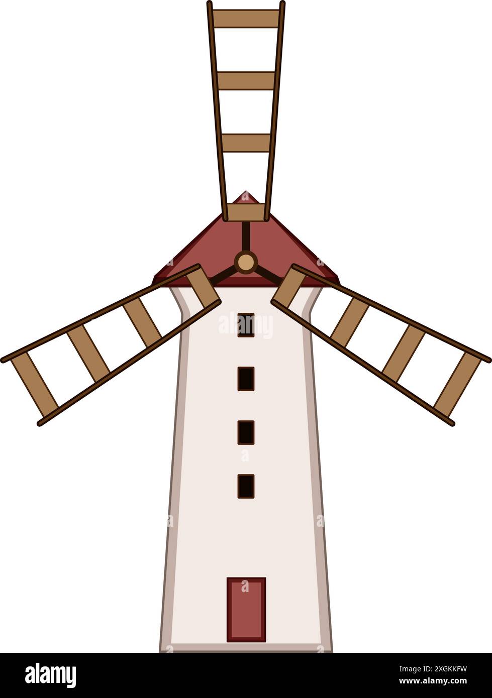 Illustration water wheel mill house hi-res stock photography and images ...