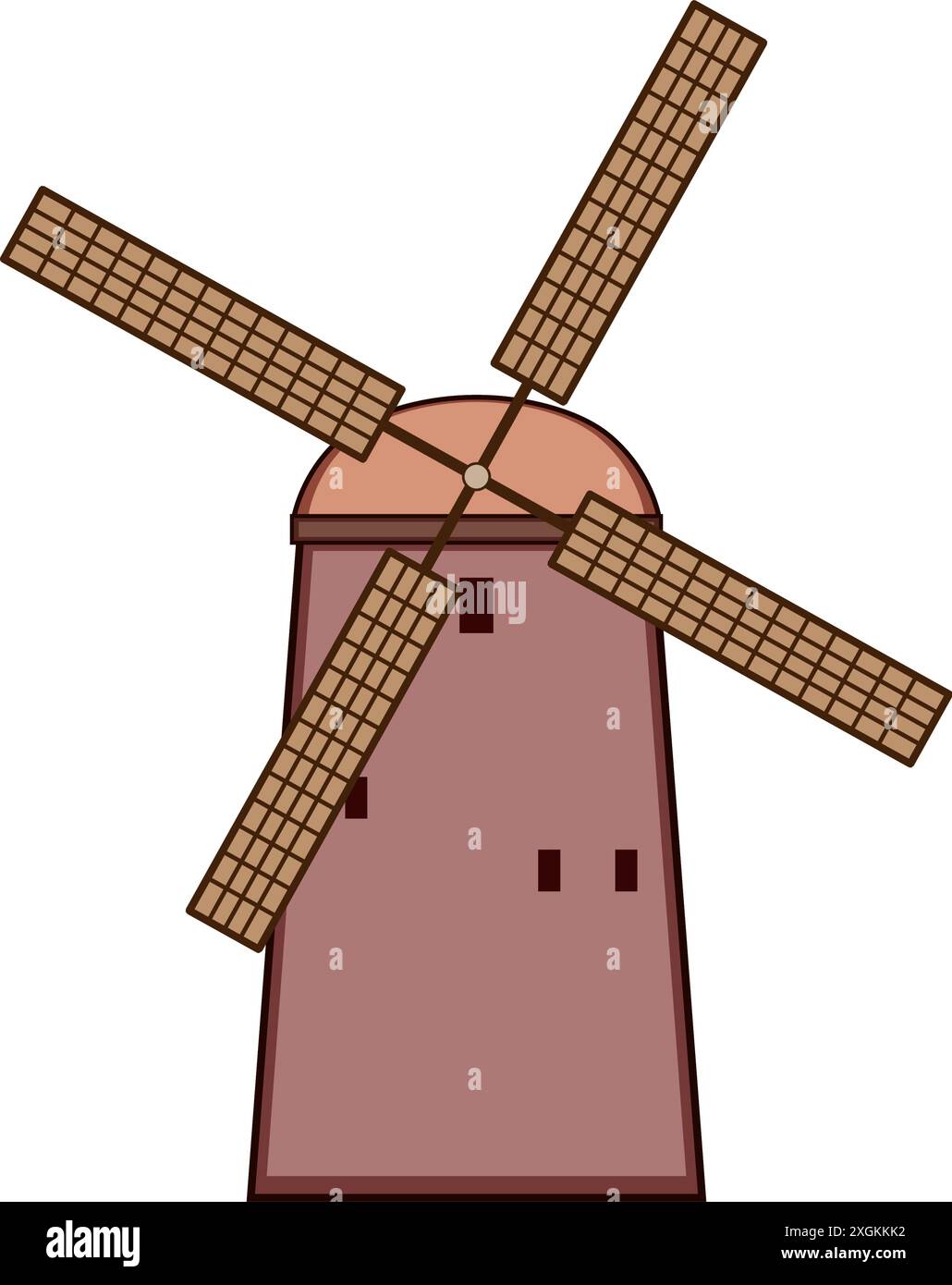 wheat mill farm cartoon vector illustration Stock Vector Image & Art ...