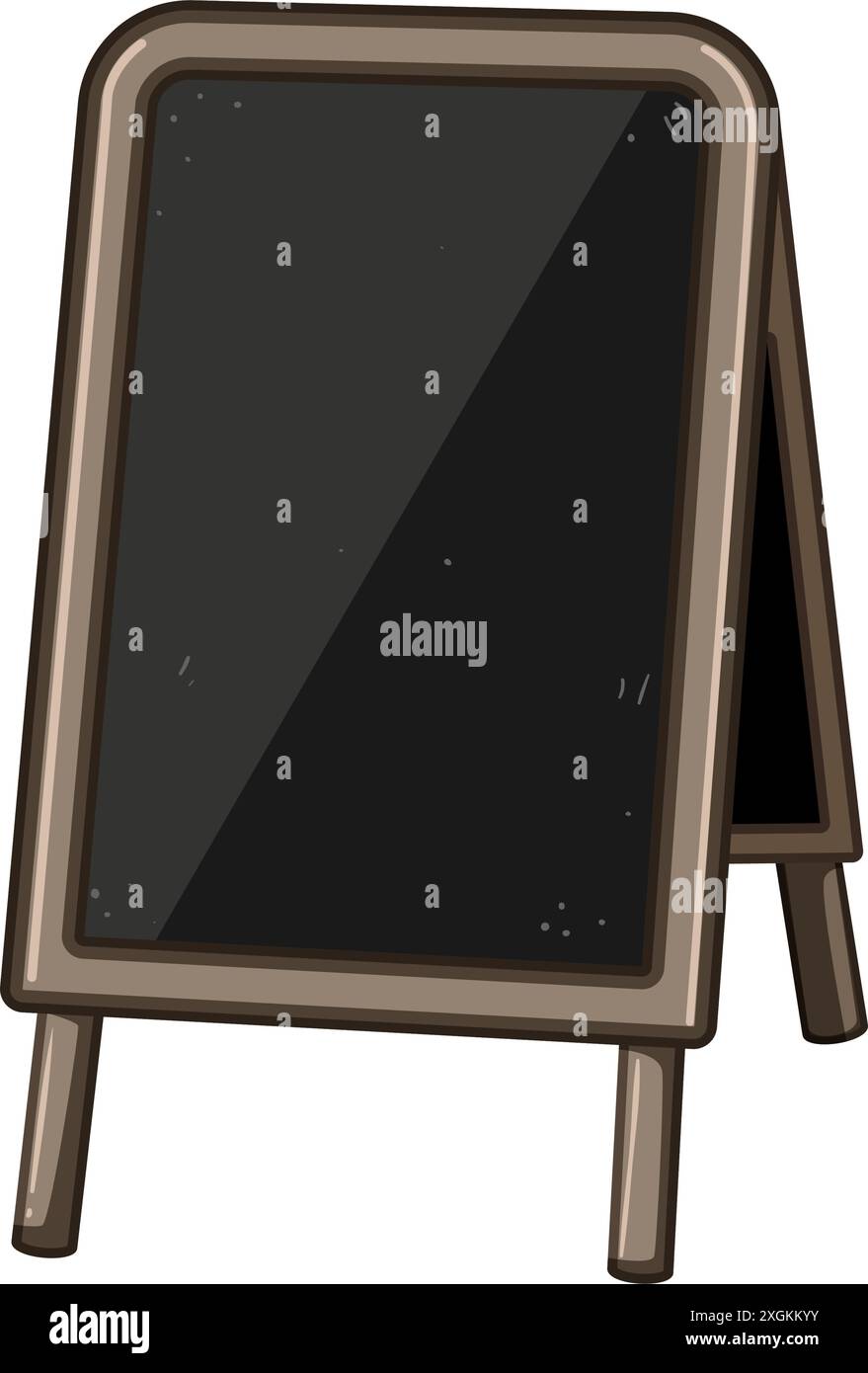 wooden outdoor chalkboard cartoon vector illustration Stock Vector ...