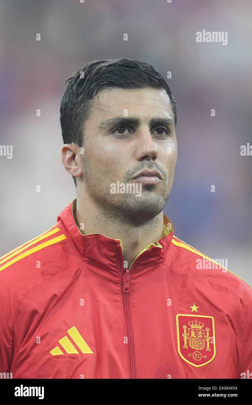 Munich, Germany. 9 July, 2024. Rodri of Spain during the UEFA EURO 2024 ...