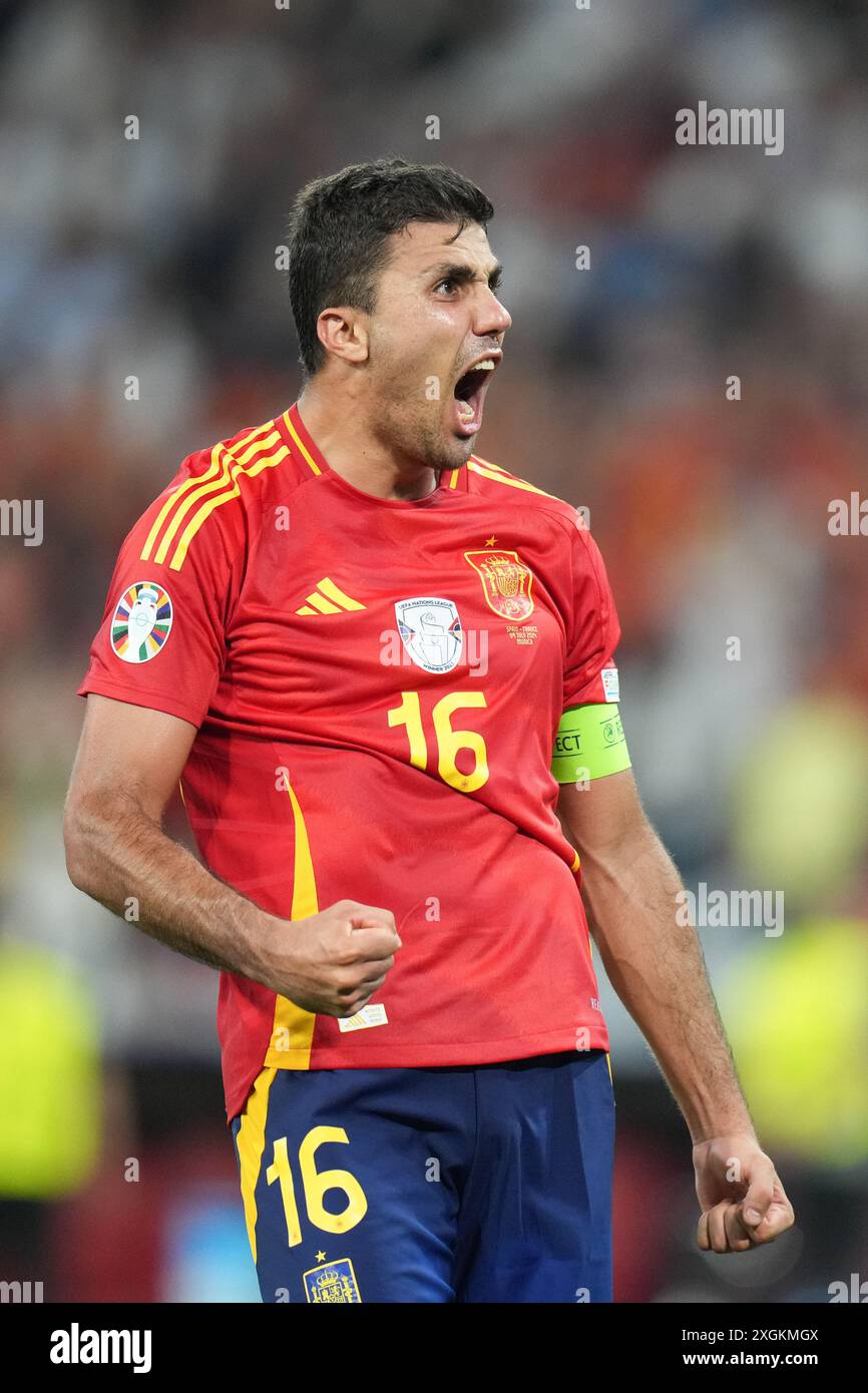 Munich, Germany. 9 July, 2024. Rodri of Spain during the UEFA EURO 2024 ...