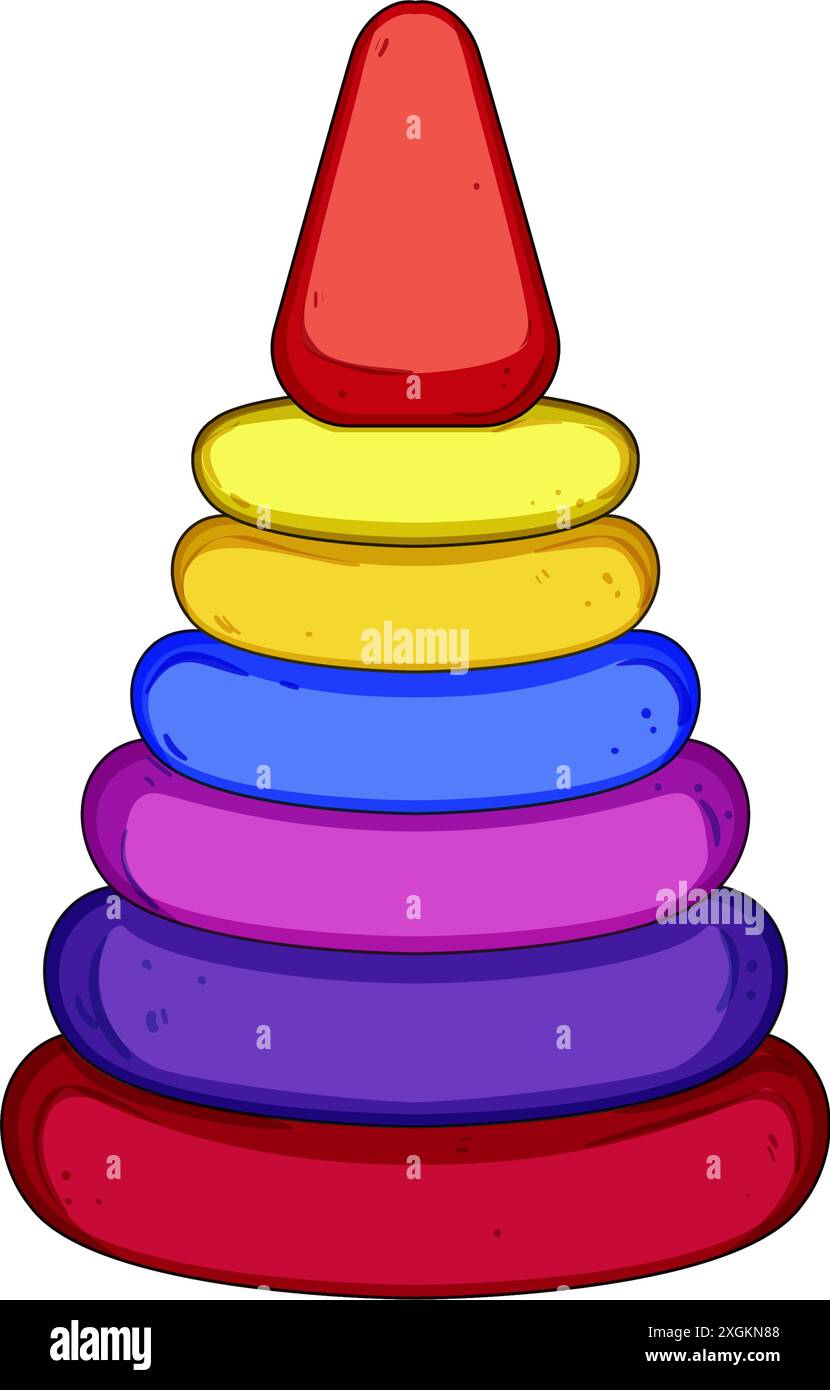children pyramid toy cartoon vector illustration Stock Vector Image ...