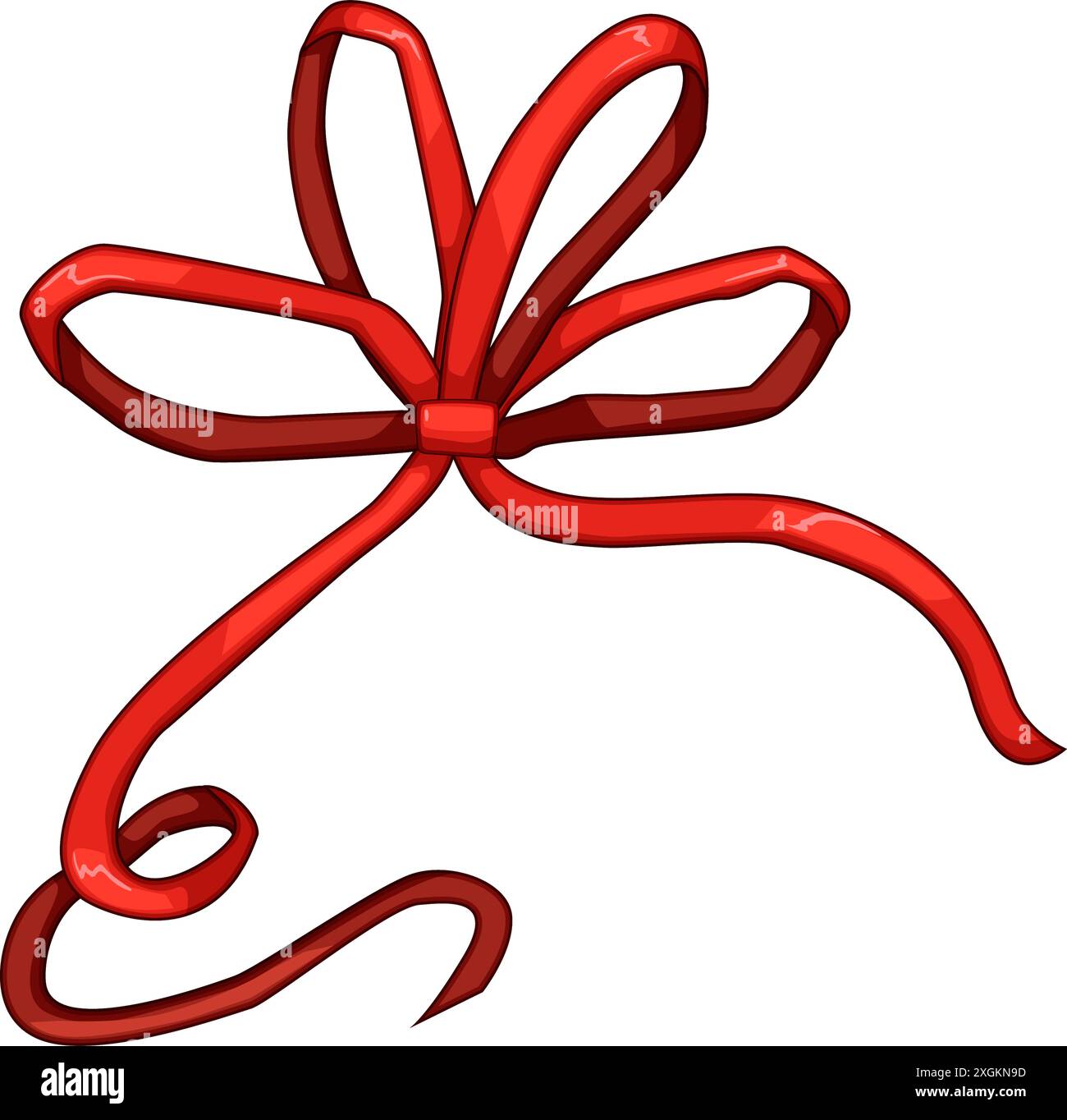 present red bow ribbon cartoon vector illustration Stock Vector Image ...